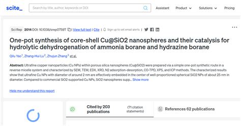 one pot synthesis of core shell cu sio2 nanospheres and their catalysis