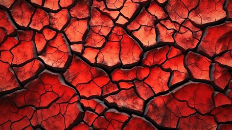 Ground Crack 3d Render Of Cracked Red Texture From Volcanic Heat