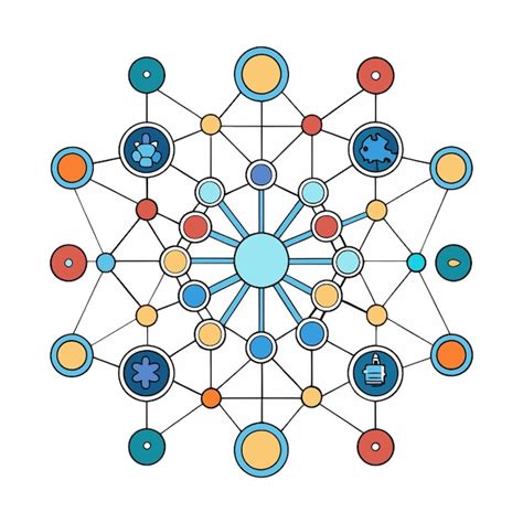 Structured Neural Network Diagram With Layered Node Connections Premium AI Generated Vector