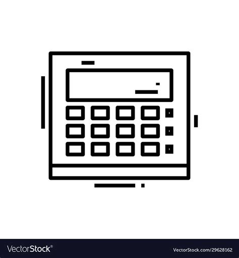 Calculating Line Icon Concept Sign Outline Vector Image