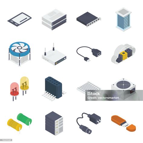 컴퓨터 내부 구성 요소 등각 투영 벡터 데이터 센터에 대한 스톡 벡터 아트 및 기타 이미지 데이터 센터 0명 그래픽 타블렛 Istock