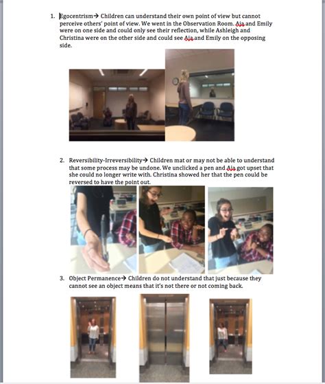 the completed assignment of piaget s key concepts