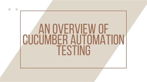 An Overview Of Cucumber Automation Testingpdf