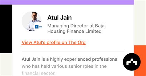 Atul Jain Managing Director At Bajaj Housing Finance Limited The Org