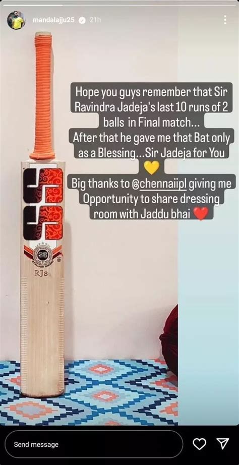 Ravindra Jadeja gifts bat to CSK teammate Ajay Mandal after winning IPL 2023