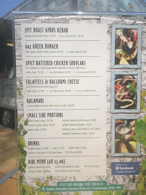 Menu At Dollakis Restaurant Enniskillen