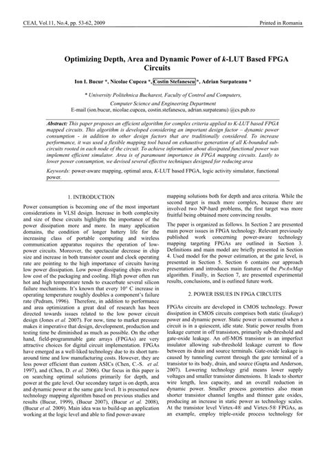 Pdf Optimizing Depth Area And Dynamic Power Of K Lut Based Fpga Circuits