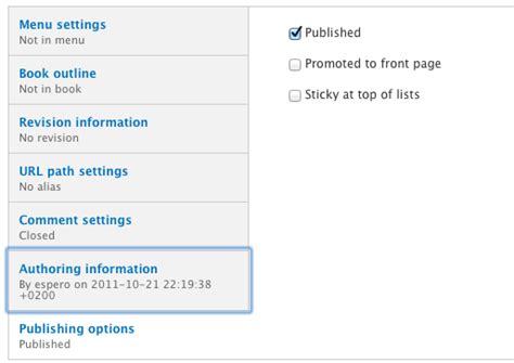 Nodes How To Disable Promote To Front Page And Sticky Options Drupal Answers