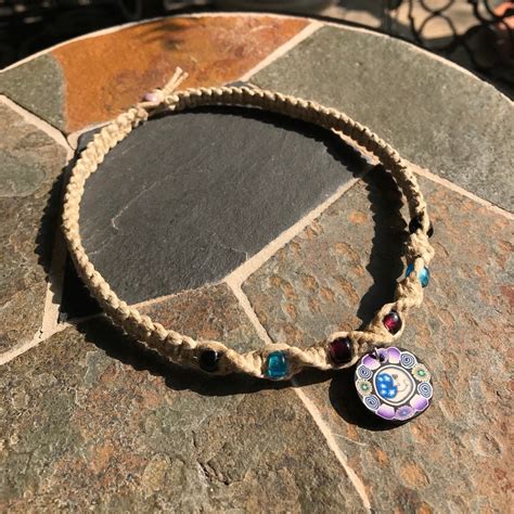 Hemp Necklace Beaded Hemp Necklace Hippie Necklace Stoner Necklace