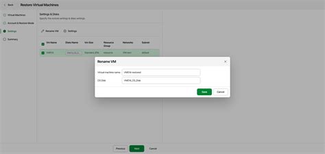 Step 4 Specify Vm And Network Settings Veeam Data Cloud For Microsoft Azure