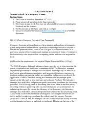 CSCI4344Exam1 Docx CSCI4344 Exam 1 Names In Full Ka Shana K Green Instructions 1 This