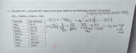 solved 11 calculate ah n using the ah values in the given