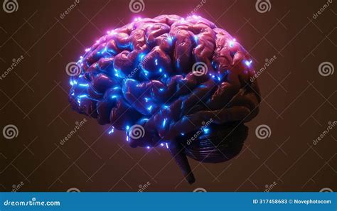 luminous brain artificial intelligence stock illustration