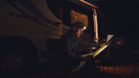 Men Reading Local Trials Map In Front Of His Camper Van 24480108 Stock