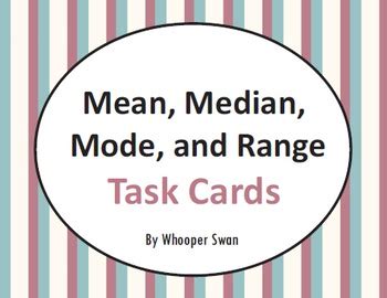 Mean Median Mode And Range Task Cards By WhooperSwan TpT