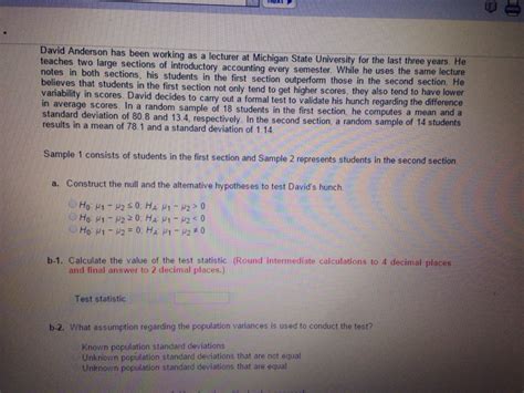 solved calculate the test statistic and construct the null