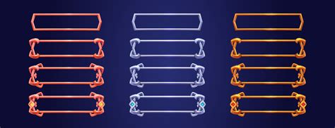 Cartoon Set Of Medieval Frames For Game Ui Design Vector Image