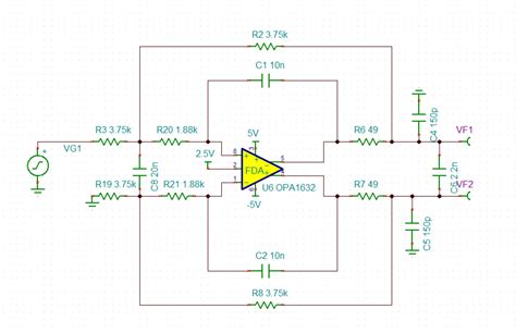 Opa1632 2nd Order Lpf Using Opa1632 Single Ended To Differential