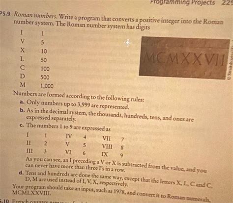 solved programming projects 229 mcmxxvii จาเinng p5 9 roman