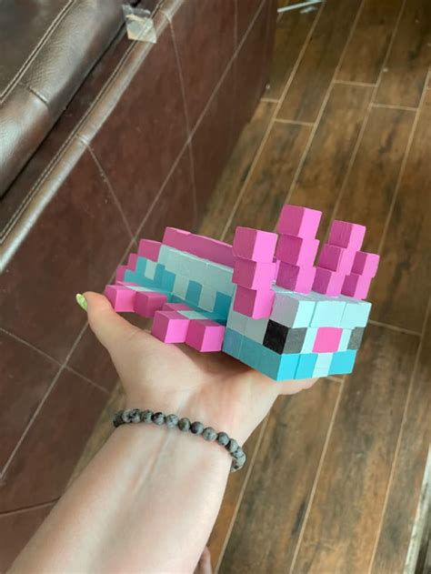 Handmade Minecraft Axolotl Minecraft Diy Crafts Diy Minecraft Decorations Diy Minecraft