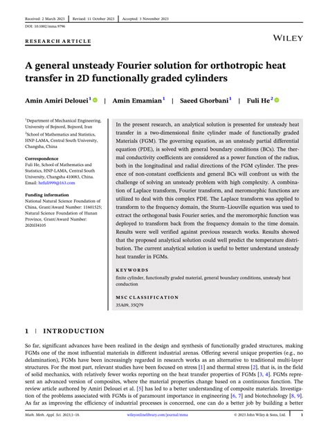 A General Unsteady Fourier Solution For Orthotropic Heat Transfer In 2d Functionally Graded