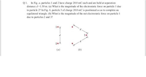 Solved Q1 In Fig A Particles 1 And 2 Have Charge 20 0 M