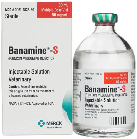Banamine S Inj 50mg Ml 100ml Bottle