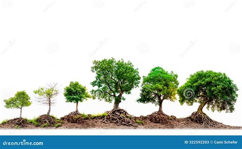 Tree Growth Progression From Sapling To Mature Tree Stock Image Image