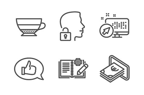 시스템 엔지니어링 문서 및 아메리카노 아이콘 세트의 잠금을 해제합니다 피드백 웹 시스템 및 현금 표지판 벡터 고급에 대한 스톡 벡터 아트 및 기타 이미지 Istock