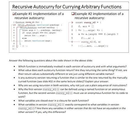 Solved Recursive Autocurry For Currying Arbitrary Functions