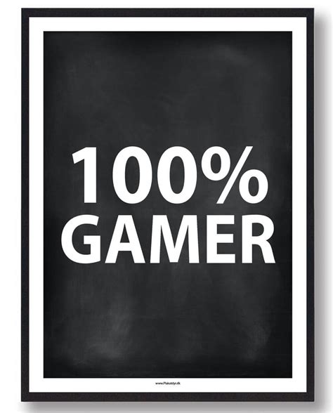 100% GAMER - gamerplakat (sort PC) | Stort udvalg af plakater ...