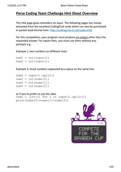 SOLUTION Basic Python Cheat Sheet Studypool