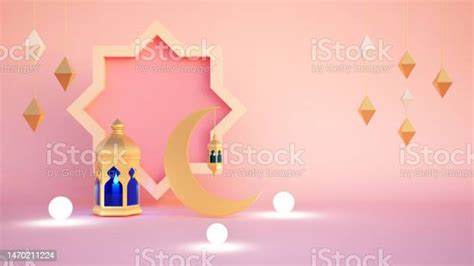 라마단 카림 3d 렌더링 터키 전통 등불과 모스크 분홍색 배경 3차원 형태에 대한 스톡 벡터 아트 및 기타 이미지 3차원 형태 Eid Mubarak Eid Ul