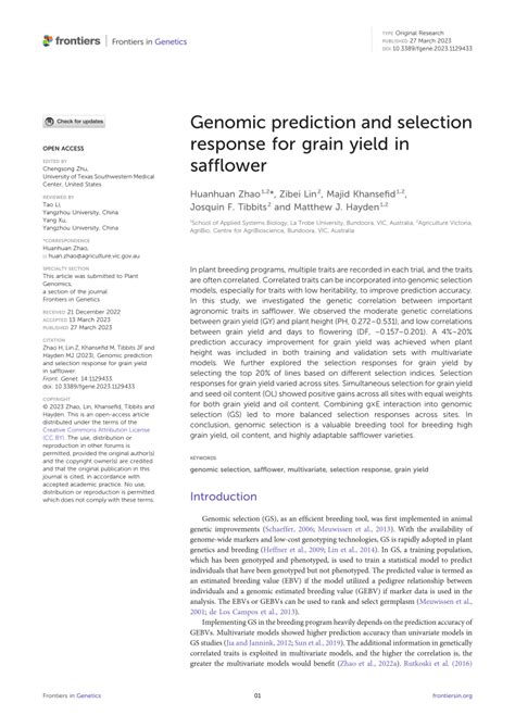 Pdf Genomic Prediction And Selection Response For Grain Yield In