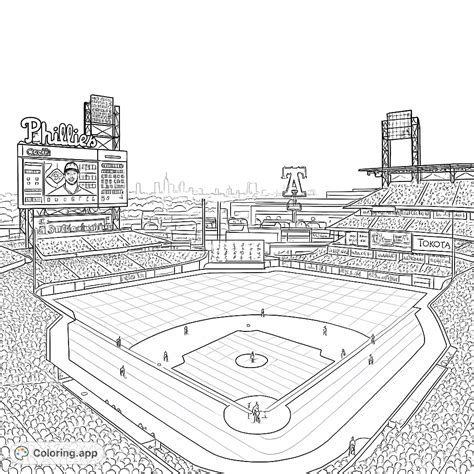Grand Baseball Stadium View Coloring App