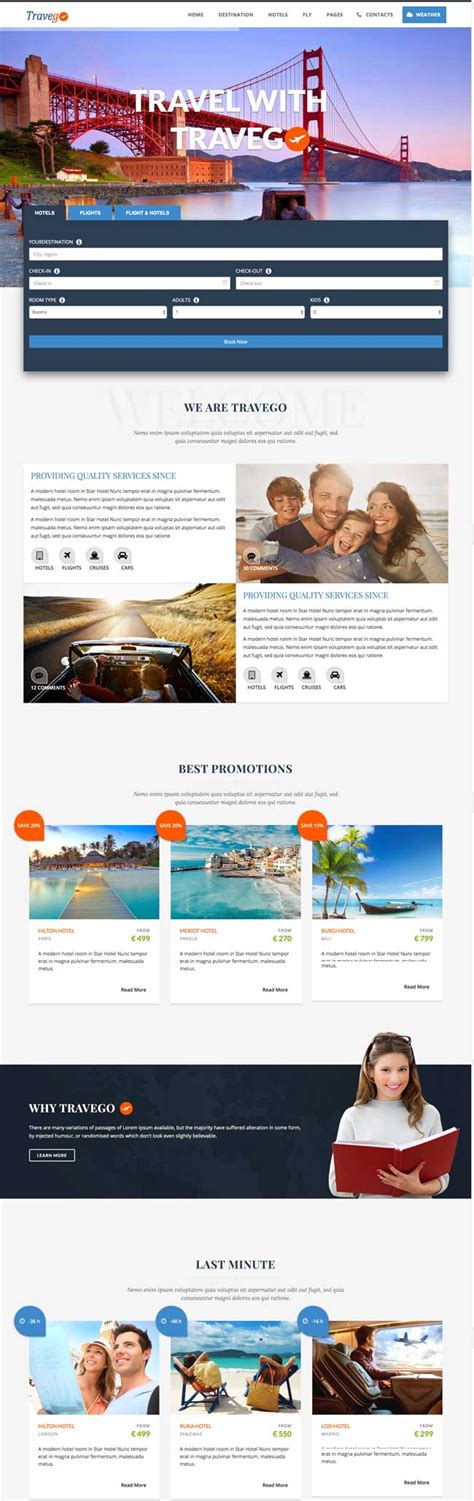 20 Best Html Responsive Booking Templates For Travel Hotel Booking