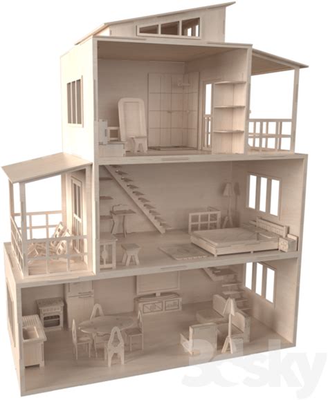 Download Wooden Dollhouse Model