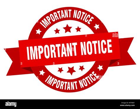 important notice ribbon important notice round red sign important notice stock vector image