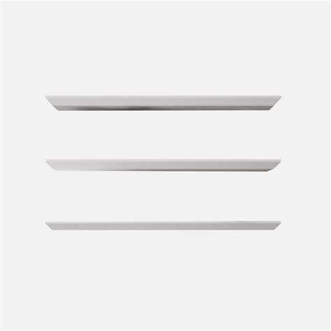 Beveled Edge Floating Shelf Matte White 1200x250x38mm Triple Deal