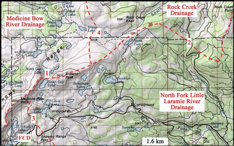 Modified Topographic Map From Usgs National Map Website Showing Snowy