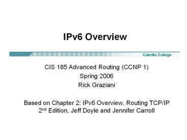 IPv Overview Presentation Free To View