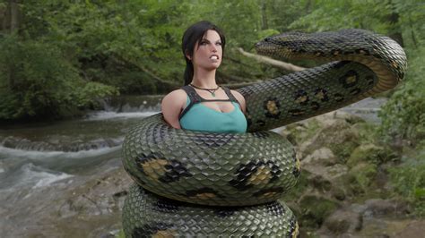 P1 Snake Squeeze Lara Croft Snake Commission 2 By Rebelscum5420 On