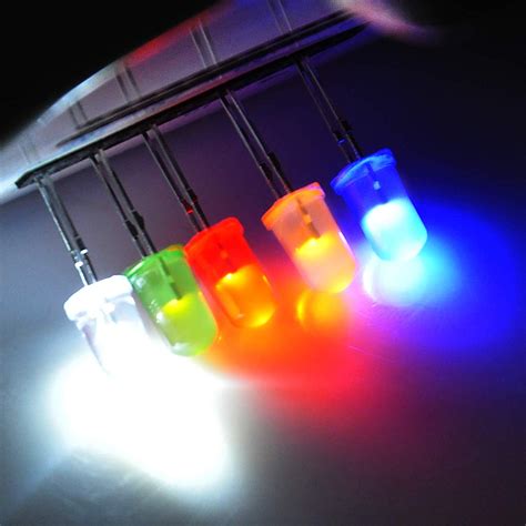 Buy Robotcube 5mm Led Light Diodes Red Green Yellow Blue White Led Circuit Assorted Kit For
