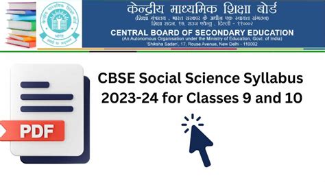 Cbse Social Science Syllabus 2023 24 For Classes 9 And 10