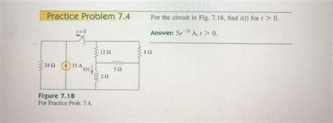 solved practice problem 7 4 for the circuit in fig 7 18