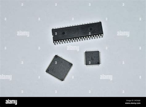 Microprocessor And Semiconductors On A White Background Symbol Picture