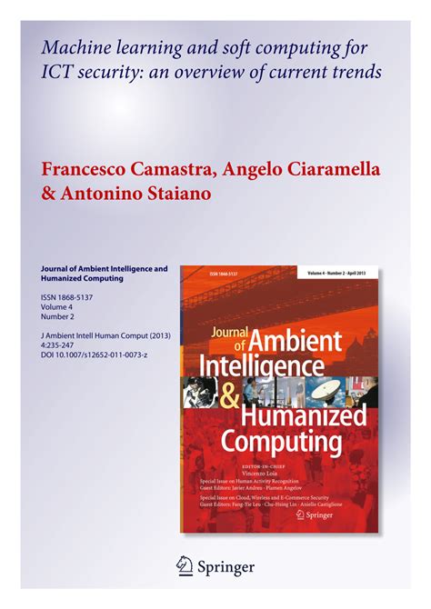 Pdf Machine Learning And Soft Computing For Ict Security An Overview