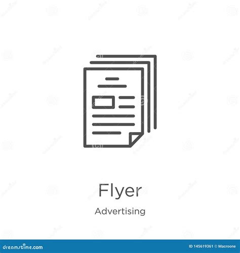 Flyer Icon Vector From Advertising Collection Thin Line Flyer Outline