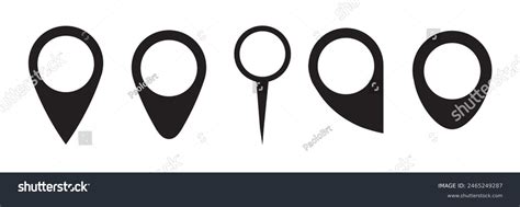 Set Map Pin Icons Various Shapes Stock Vector Royalty Free 2465249287 Shutterstock
