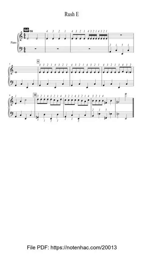 Rush E Solo Piano Sheet Free Pdf Download Free Pdf Midi Download